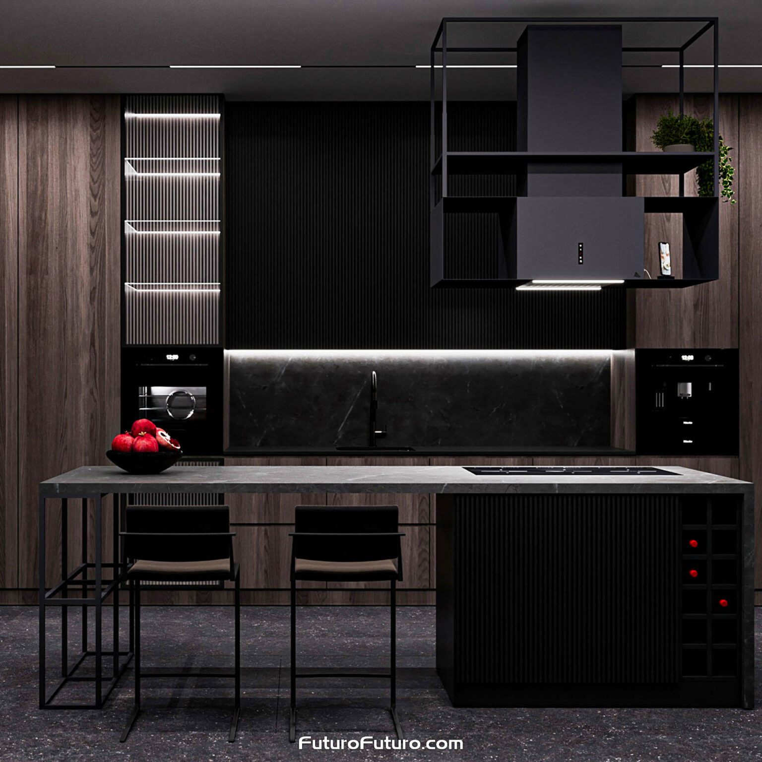 Futuro Futuro 48″ Knox Black Island Range Hood