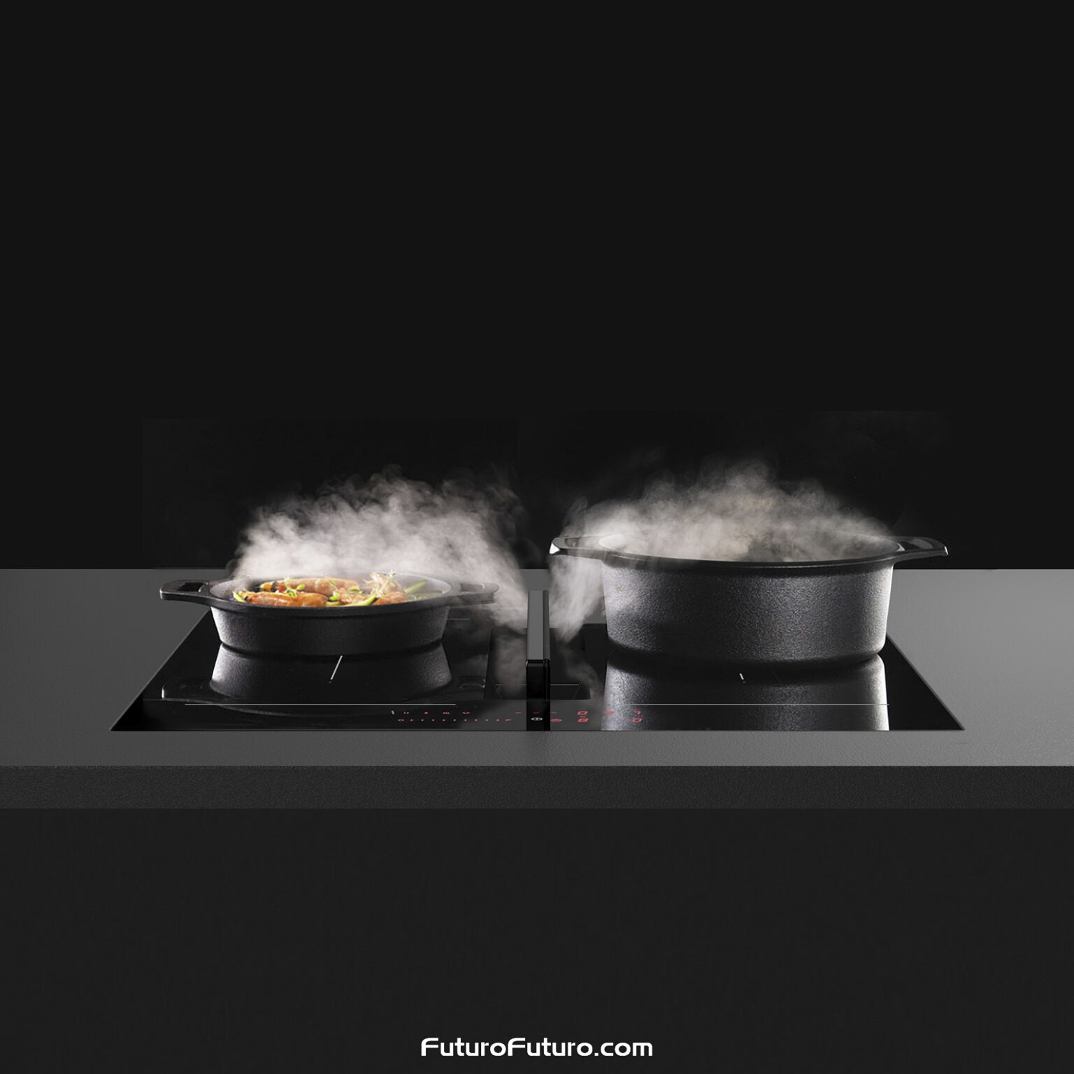 Futuro Futuro 24″ Portofino Black Downdraft Induction Cooktop