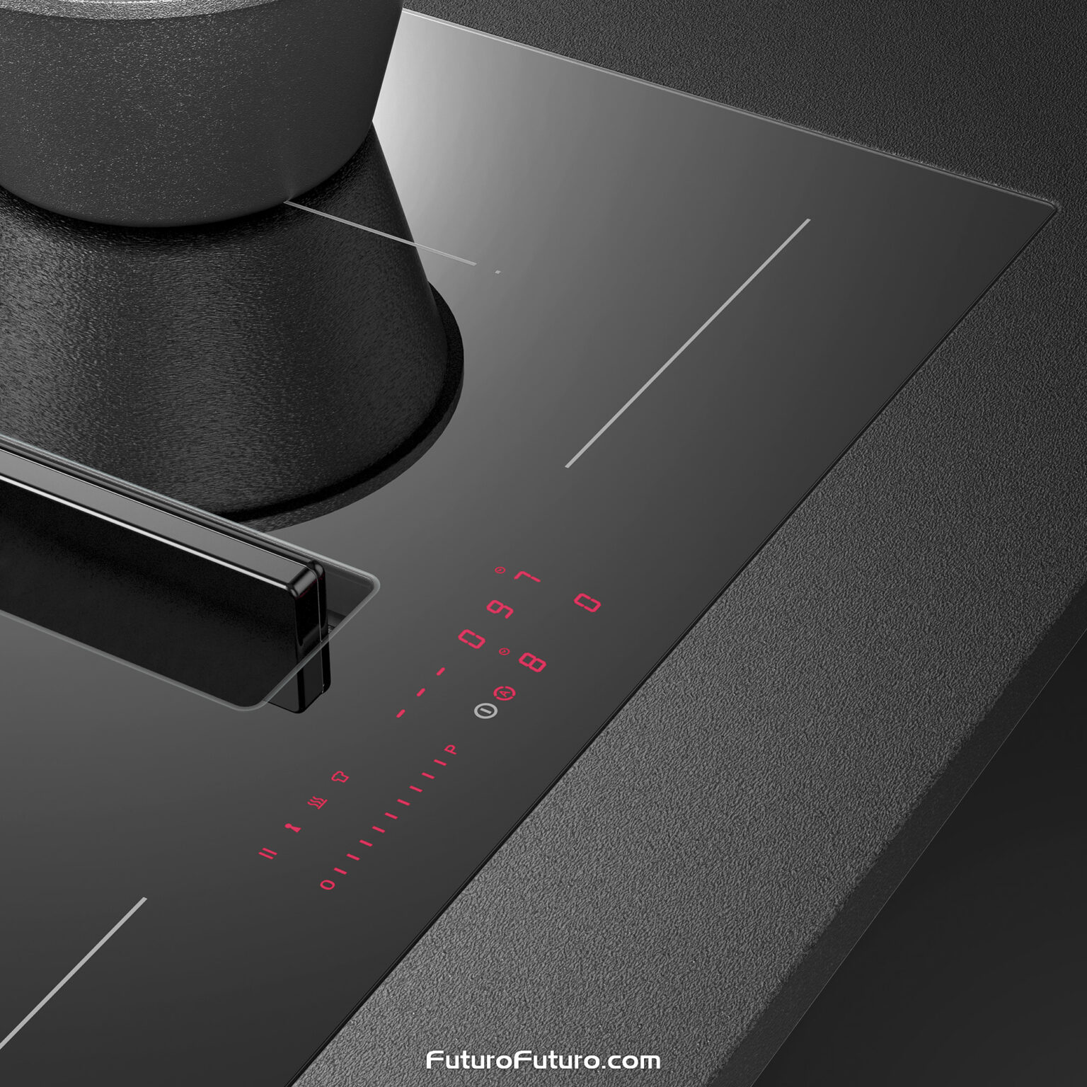 Futuro Futuro 32″ Portofino Black Downdraft Induction Cooktop