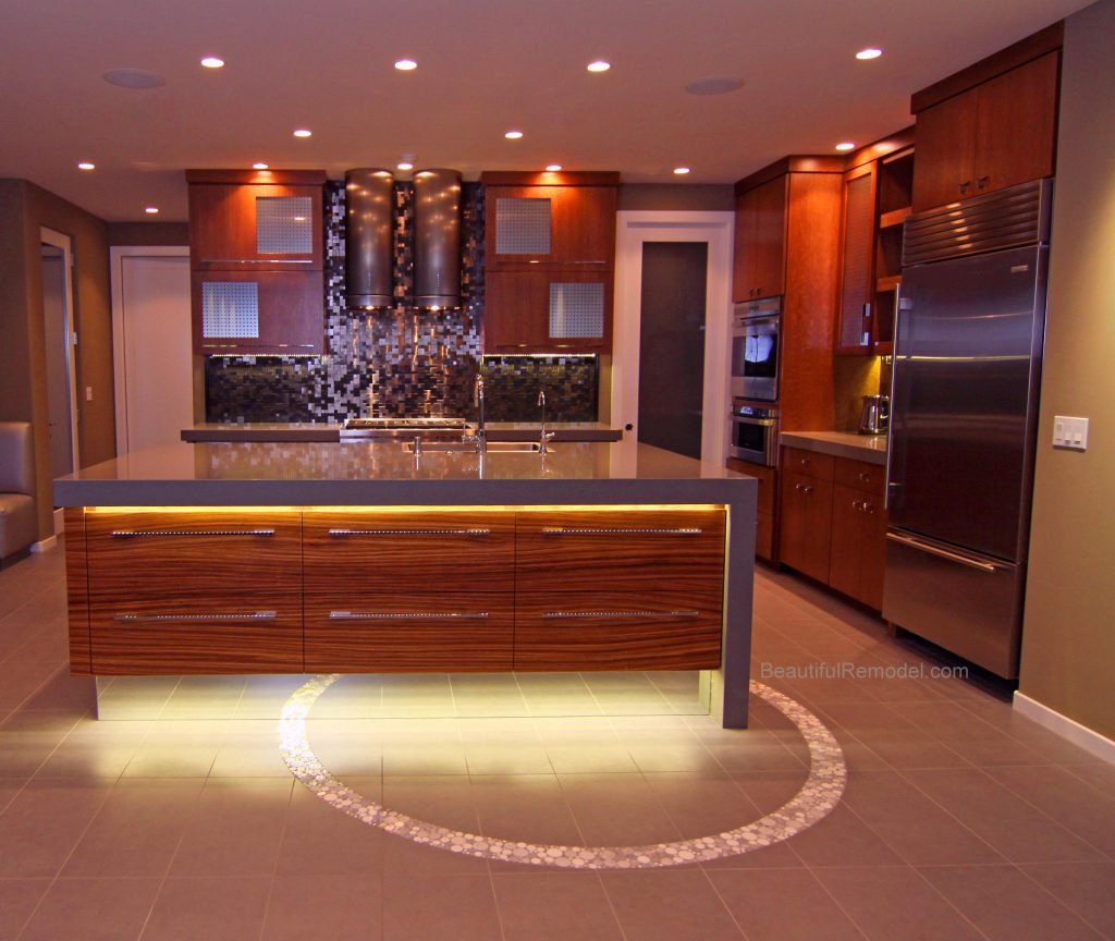 Kitchen Design Case Study: Contemporary Kitchen with Zebra Wood ...